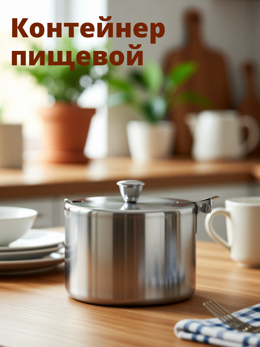 Сахарница Из Нержавеющей Стали С Крышкой И Ложкой Для Приправ 8 50X8 50X7 00Cm
