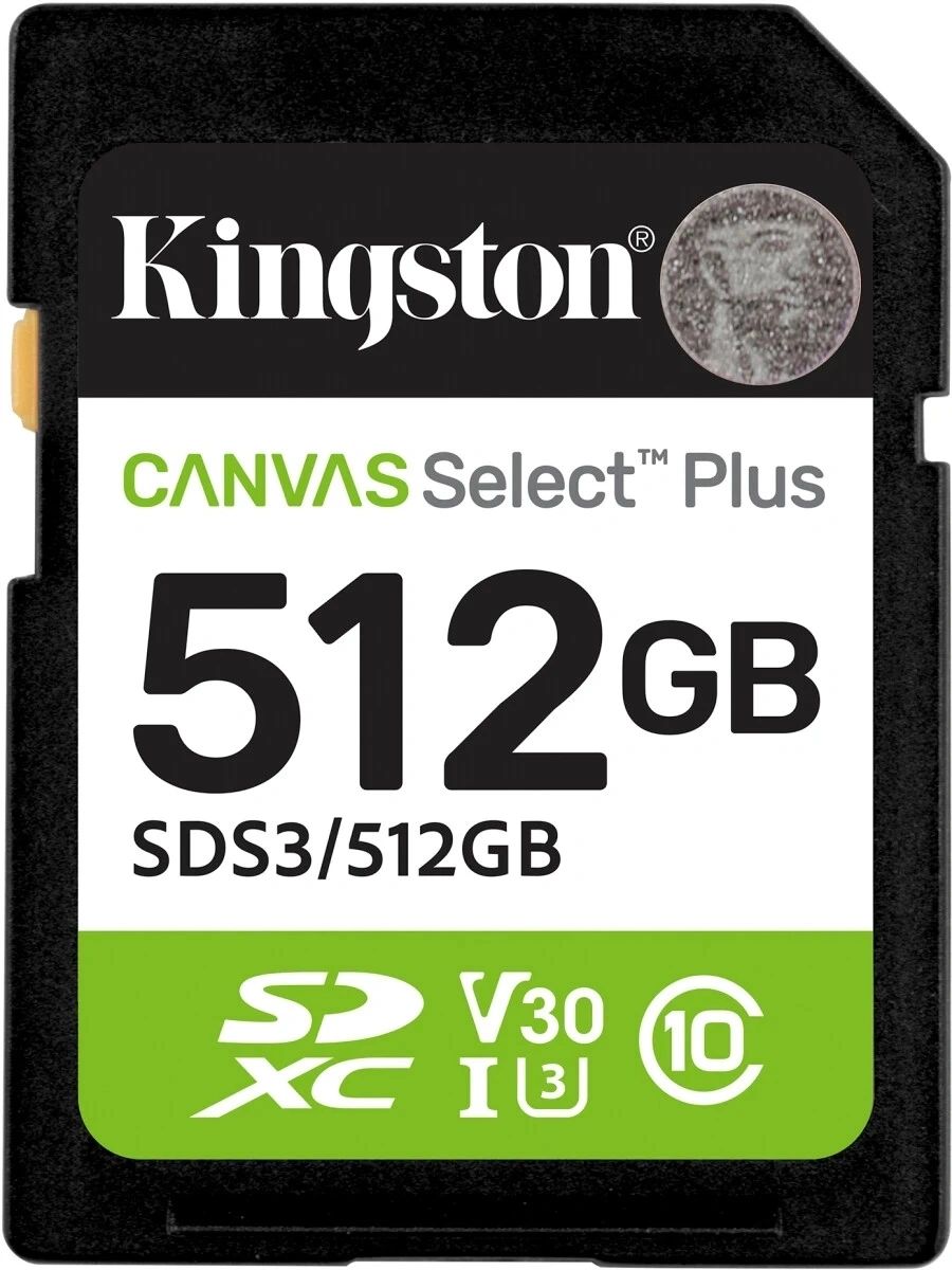 Карта памяти SDXC Kingston Canvas Select PlusSDS3/512GB 512ГБ UHS-I U1