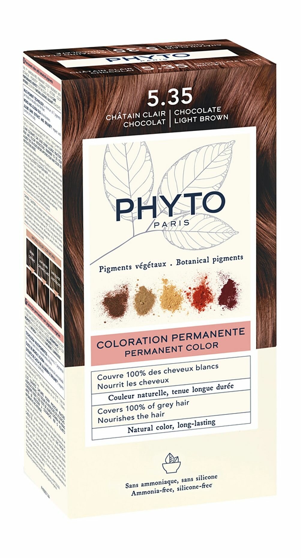 PHYTO Фито Крем-краска для волос, 112 мл, 5.35 Шоколадный светлый шатен 50/50/12