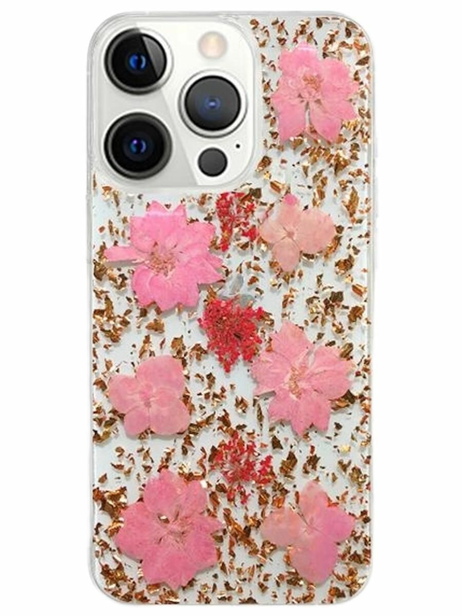 Чехол K-DOO Flowers iPhone 14 PRO Max, розовый
