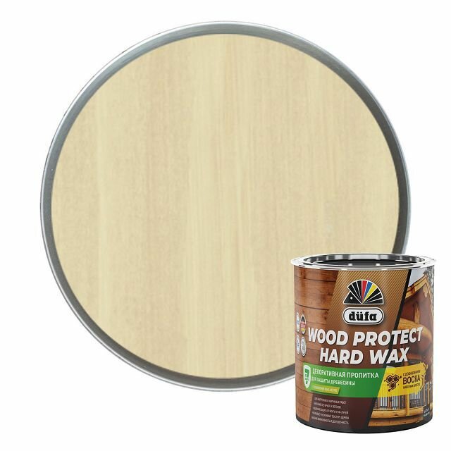 Средство деревозащитное DUFA Wood Protect Hard wax прозрачное 0.75л, МП00-010446