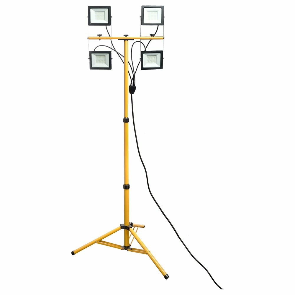 Прожектор на штативе FERON 4*50W 6400К 220V черный IP65, LL-506 48507