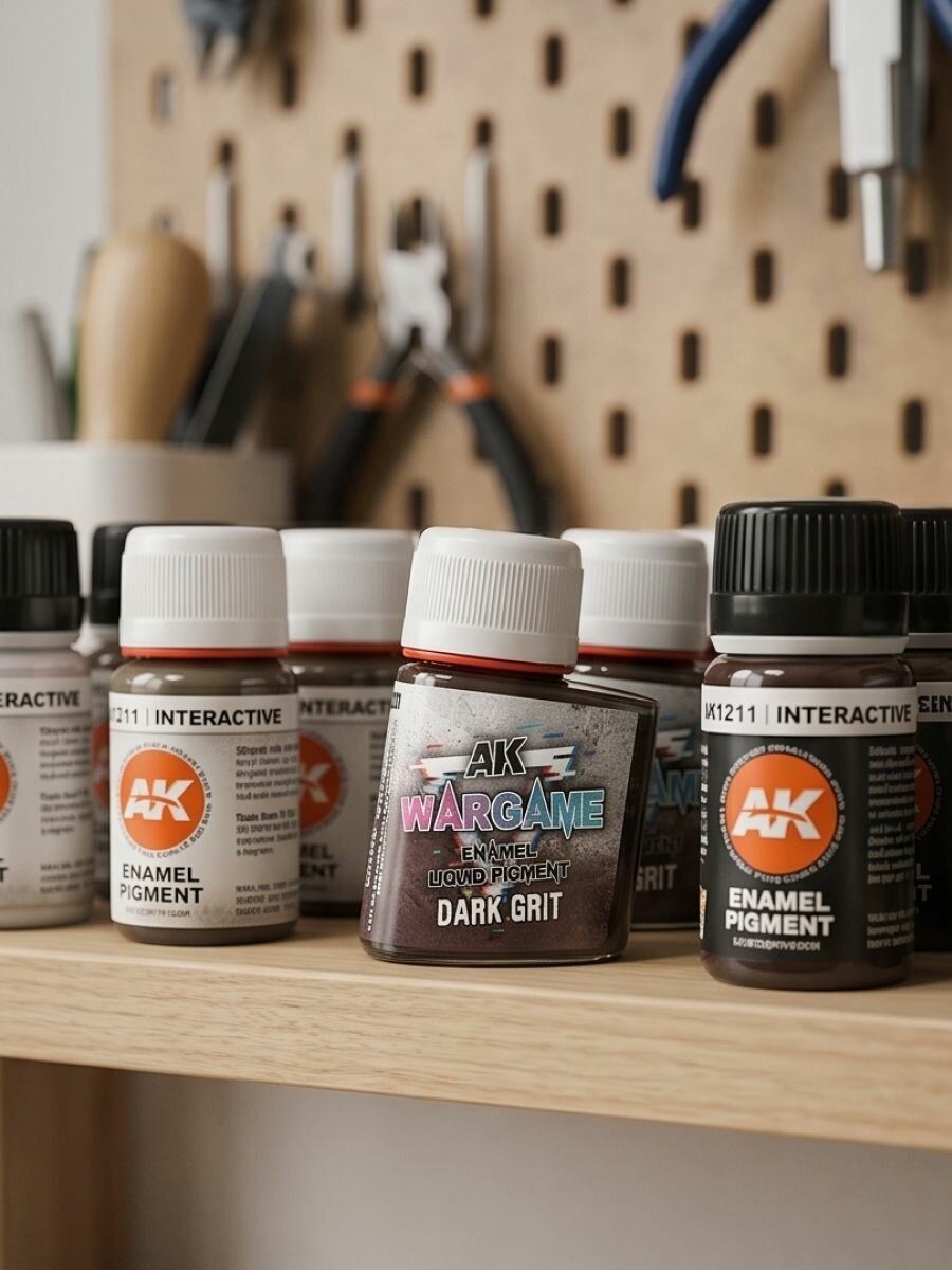 Краска для моделирования AK Interactive - Dark Grit 35ml — фото 1