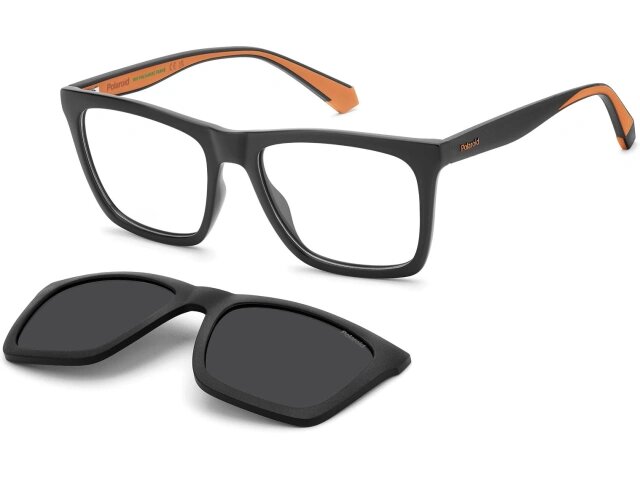 Оправа с солнцезащитным клипоном POLAROID PLD D591/C RC2 Matte Black Orange (110064RC25517)