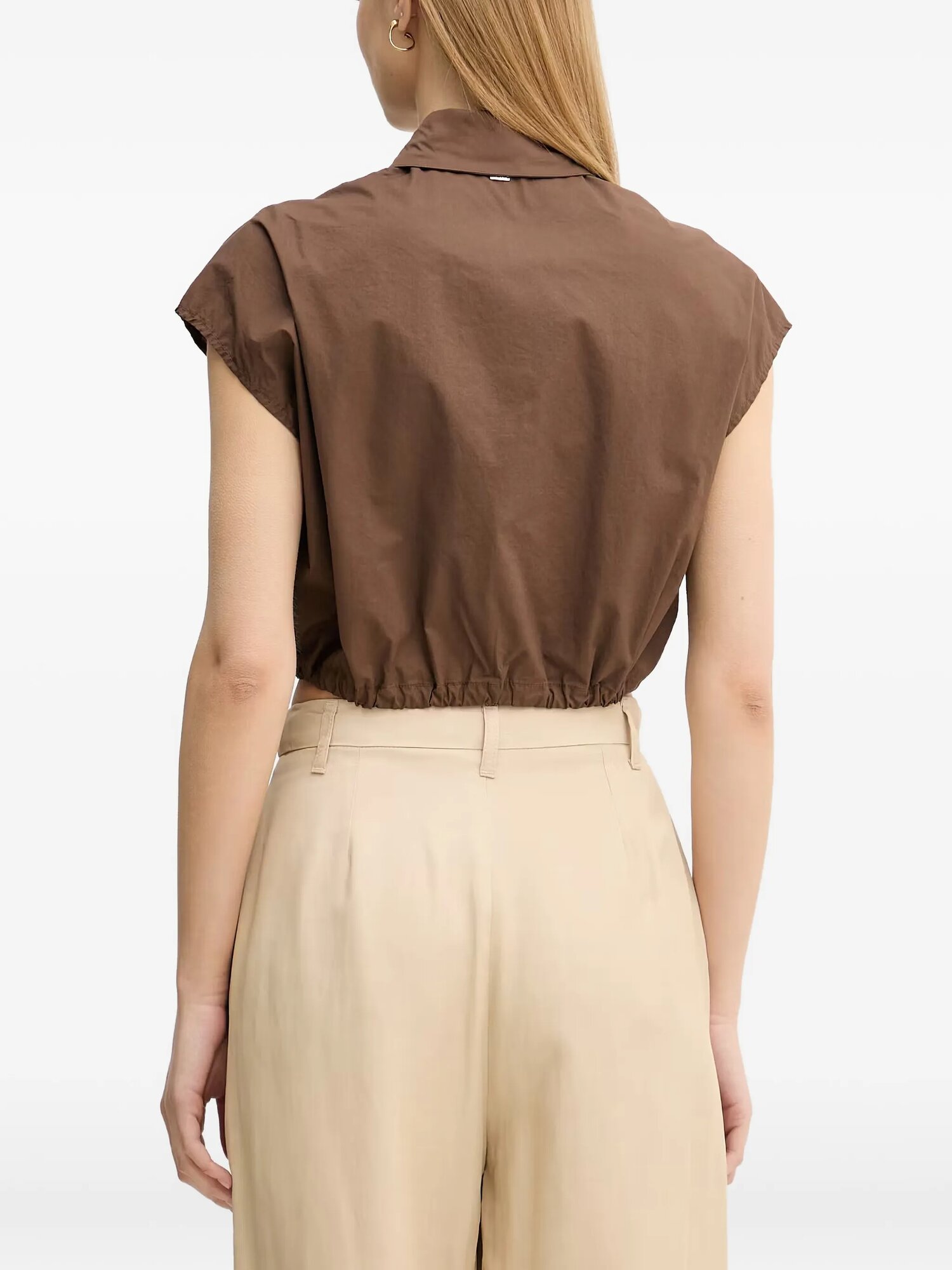 Рубашка GAUDI Cropped drawstring-waist shirt, размер 42 — фото 1