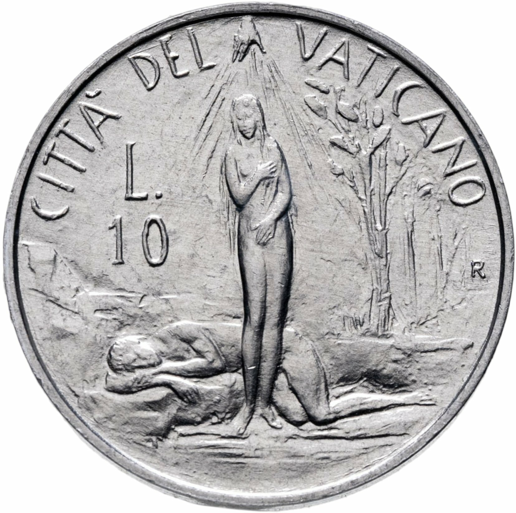 Ватикан 10 лир lire 1982, Алюминий, в сохранности UNC