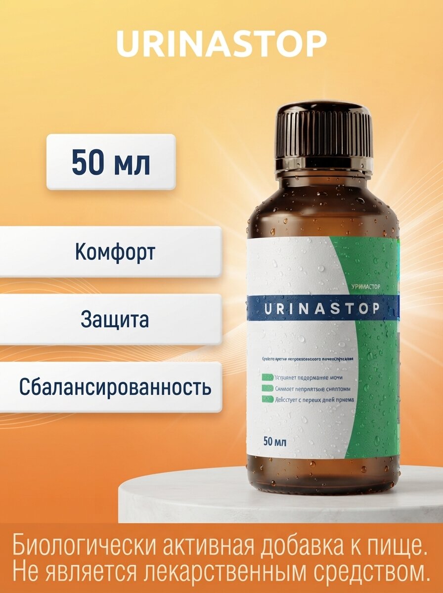 БАД русвита УРО, Urinastop: на растительной основе, активные ингредиенты, натуральный состав, 50 мл