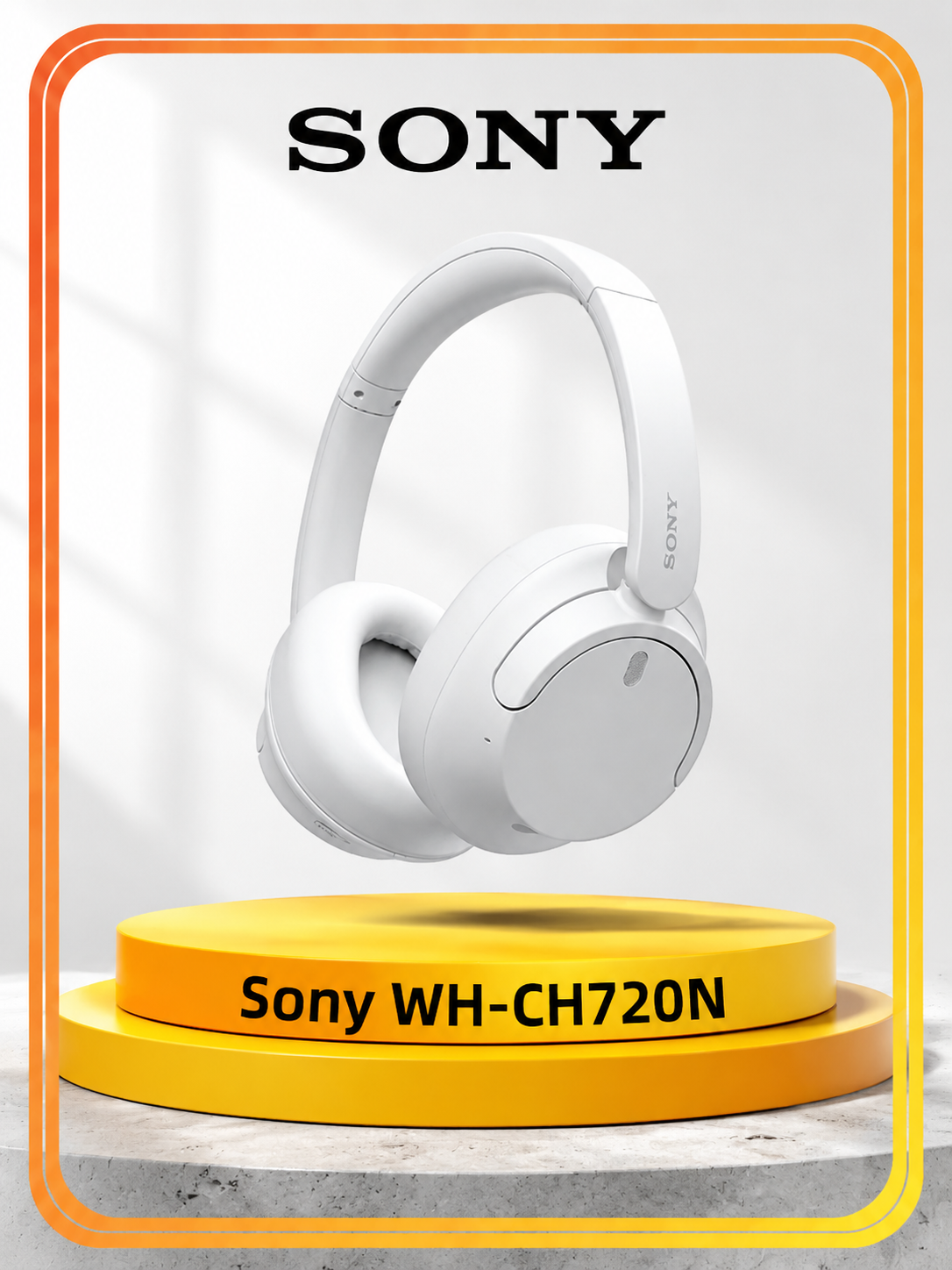 Sony Наушники беспроводные с микрофоном Sony WH-CH720N, Bluetooth, USB Type-C, белый