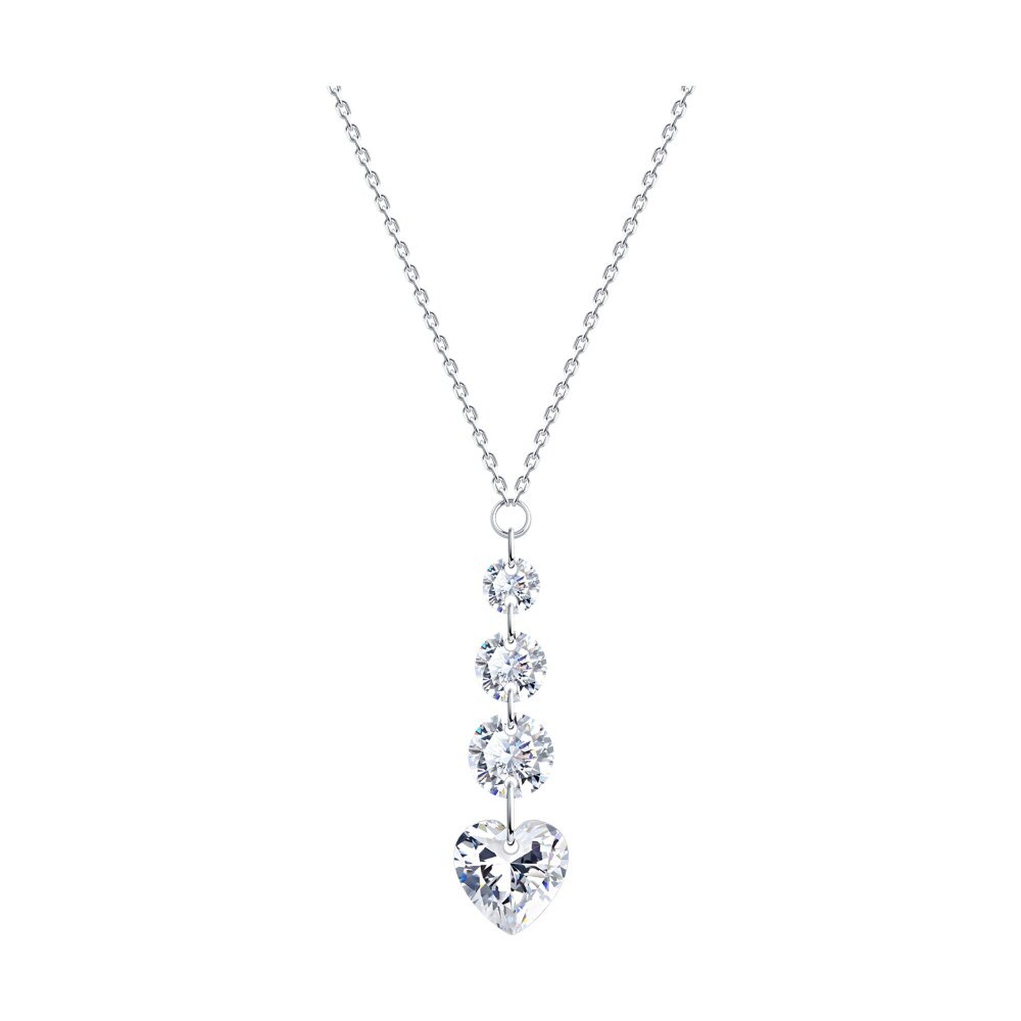 Колье Diamant online, серебро, 925 проба, родирование, фианит