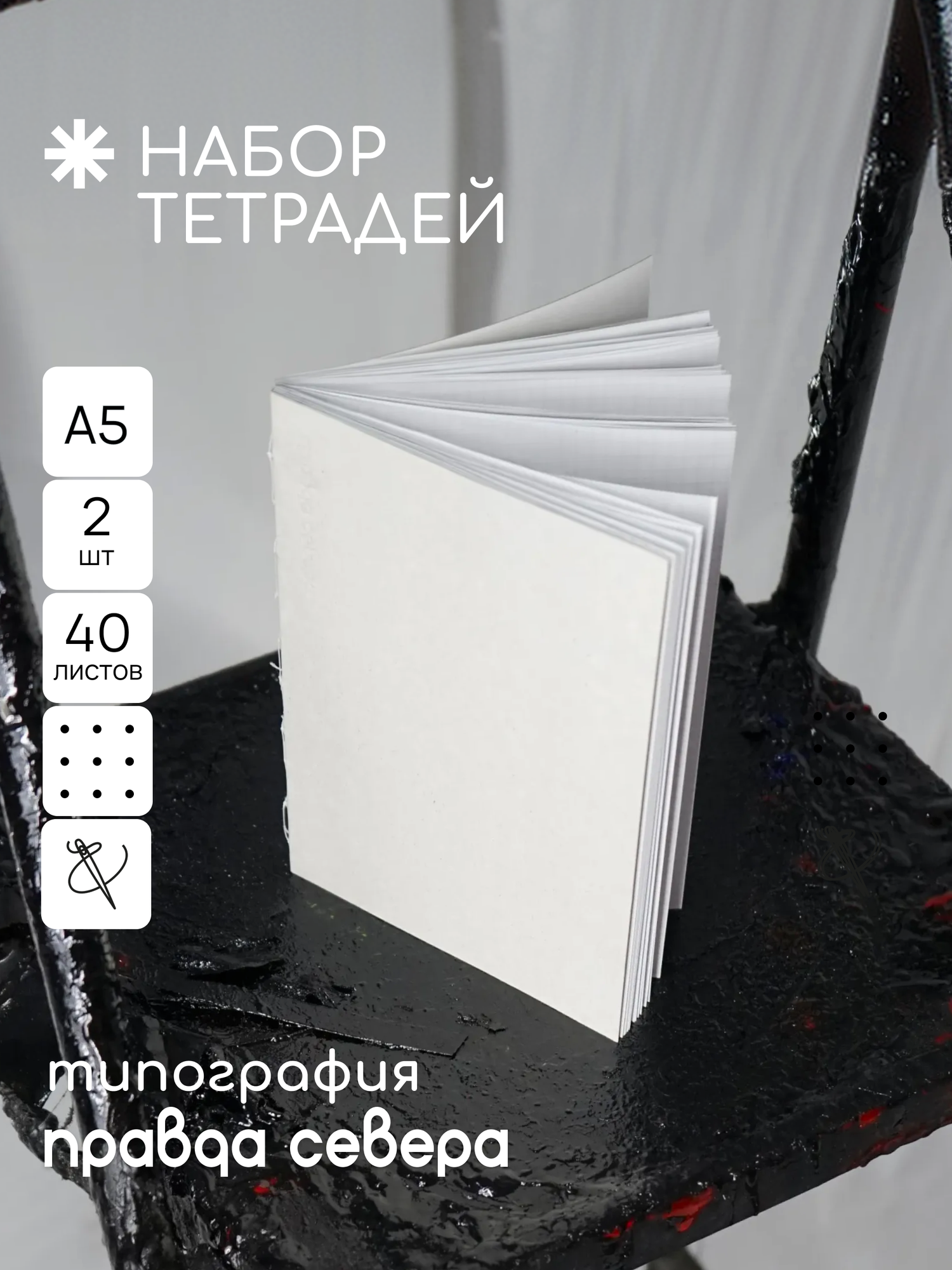 Тетрадь А5 в точку 40 листов набор 2 шт / №2 / "Правда Севера"