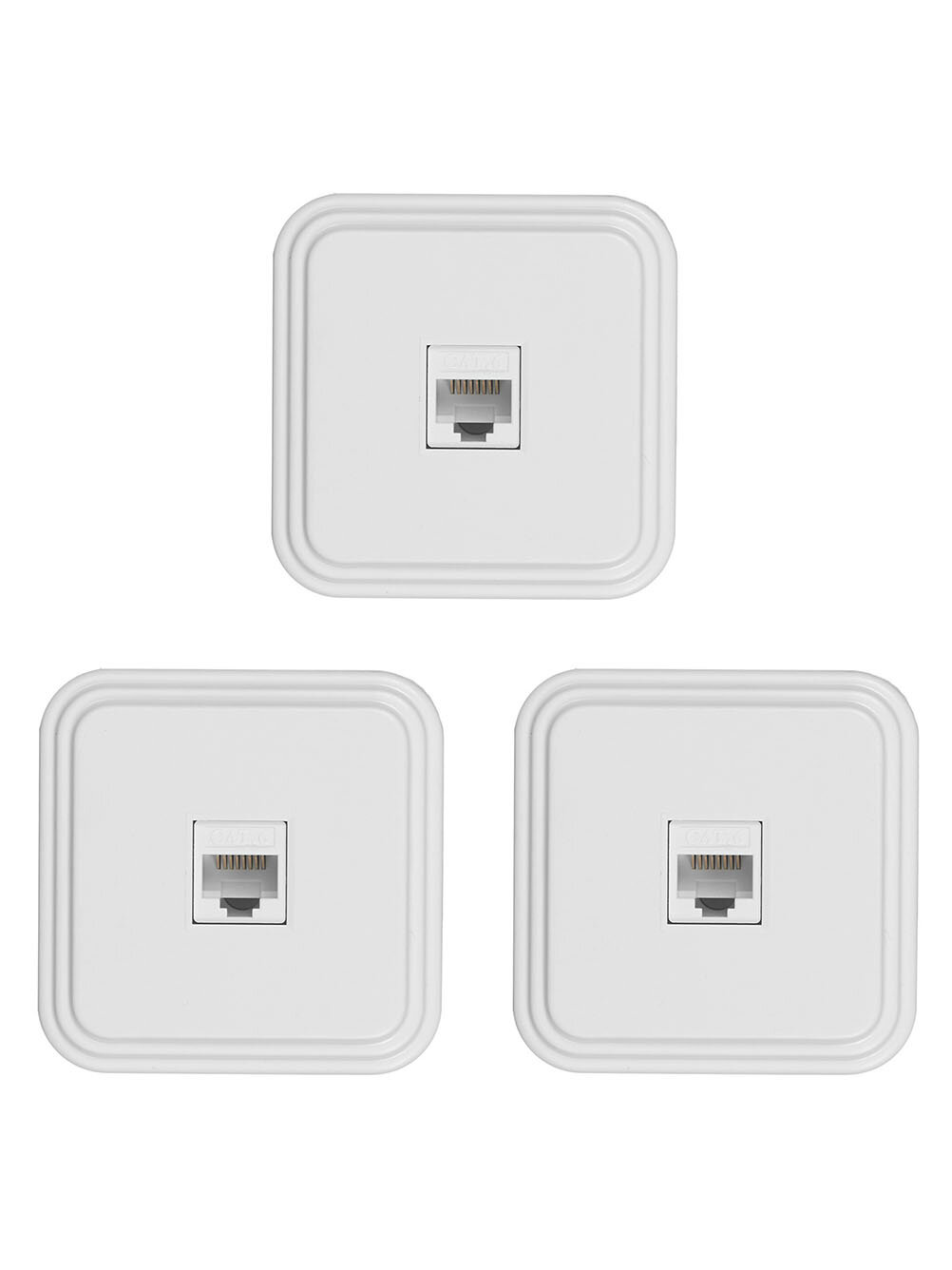 Розетка компьютерная открытая установка белая IP20 (3 шт.)