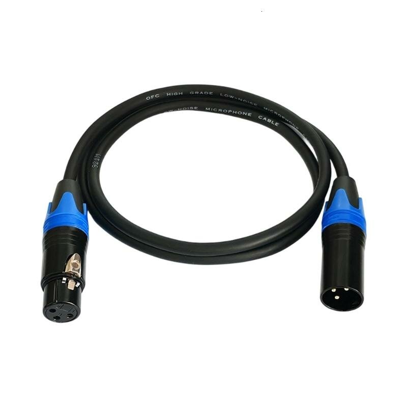 Кабель XLR 3-pin мама-папа, Синий - 3m