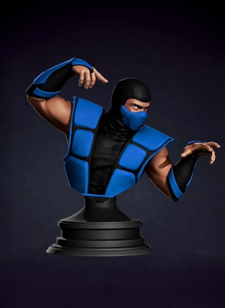 Бюст Саб-Зиро/Sub-Zero из Mortal Kombat под покраску 18 см