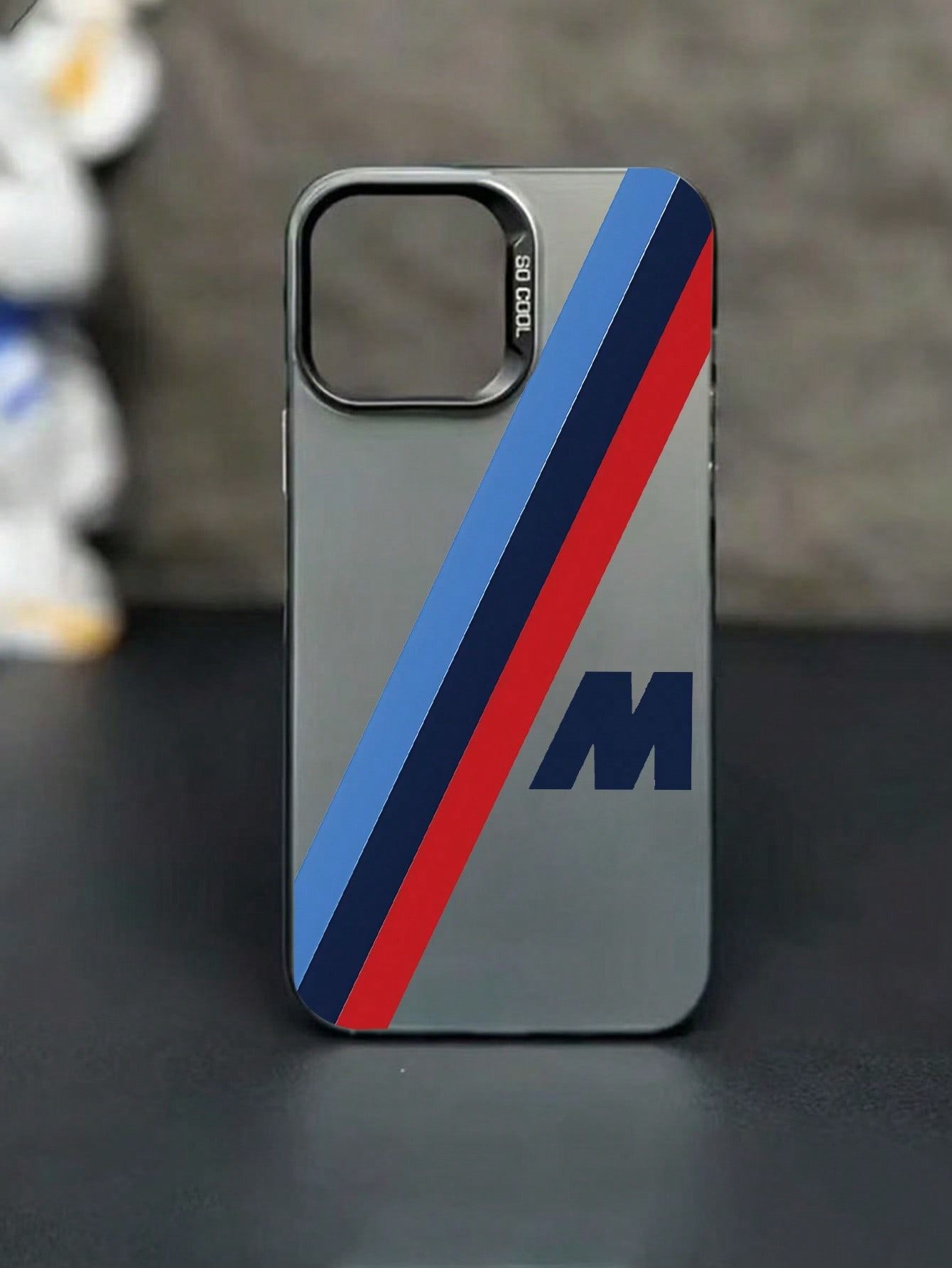 Чехол на редми нот 13 4g / Redmi note 13 4g чёрный Гоночные полосы с логотипом M противоударный
