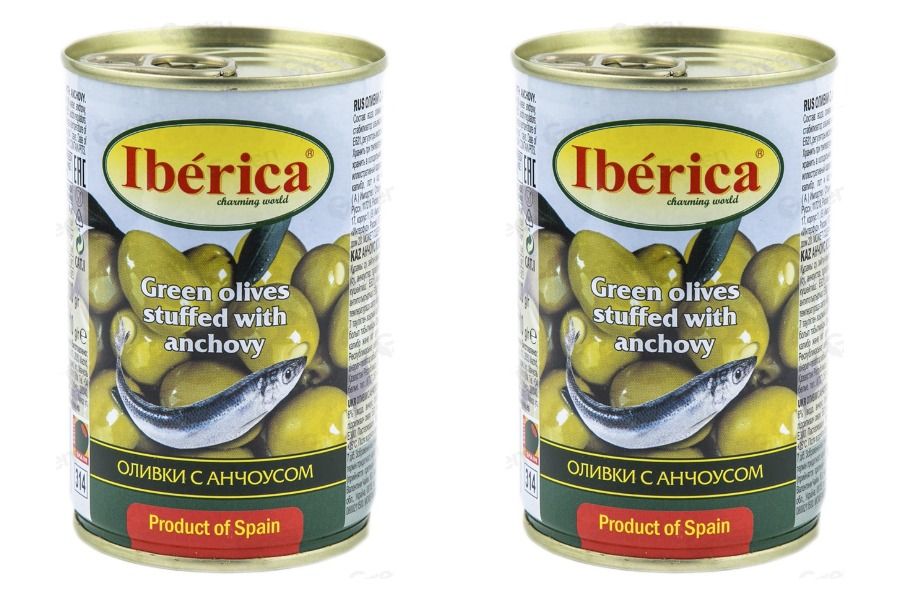Iberica оливки с анчоусом, 300 г, 2 шт