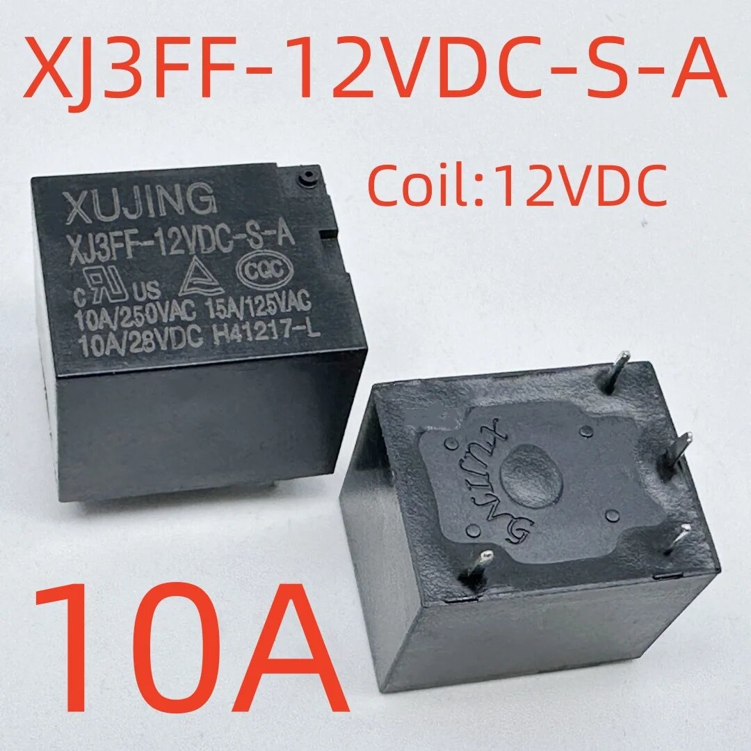 Реле XJ3FF-12VDC-S-A, 10A, черный