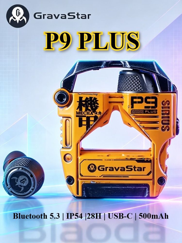 GravaStar P9 Plus Настоящие беспроводные Bluetooth-наушники с Hi-Fi звуком и шумоподавлением