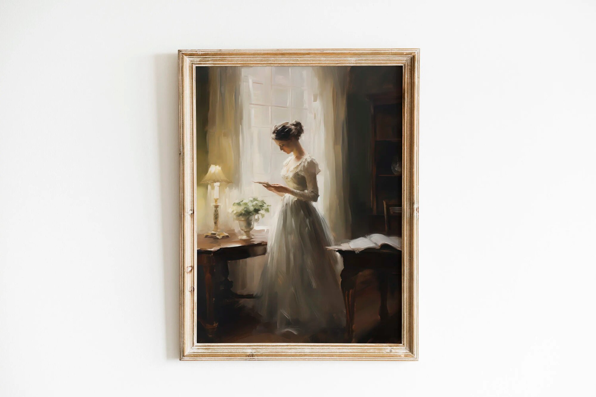 Абстрактная печать на холсте "Читающая дама", 1 шт. 03, 20x30cm