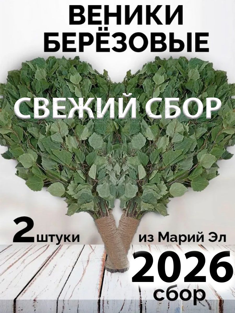 Береза Веник для бани Березовый, 2 шт.