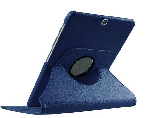 Чехол-подставка MyPads для Samsung Galaxy Tab S2 9.7 SM-T810/T815 на пластиковой основе кожаный поворотный роторный оборотный с трансформацией в подставку синий