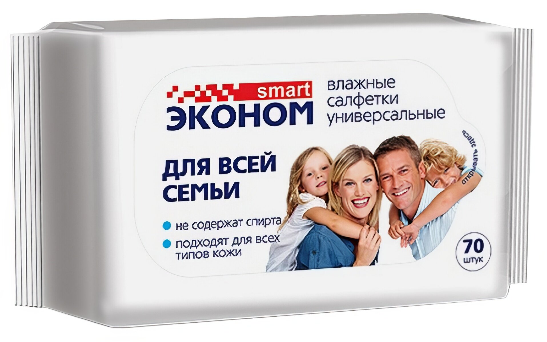 Салфетки влажные SMART Эконом Для Всей Семьи универсальные 70шт
