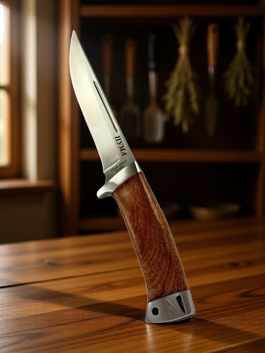 Нож туристический, охотничий Pirat VD39 "Пума" ножны кордура, длина клинка 13.9 см