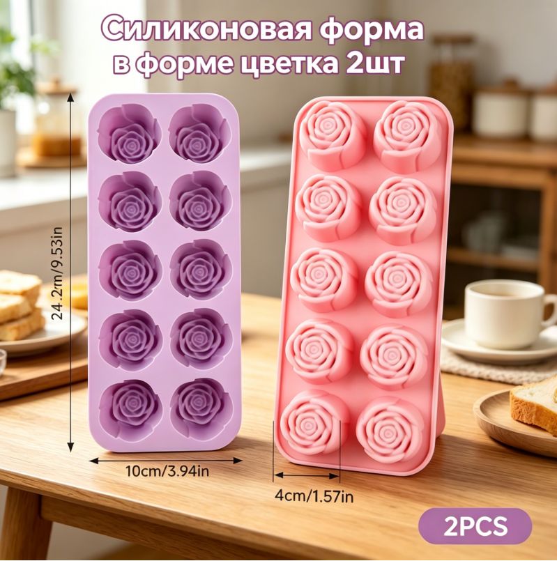 Форма для конфет, 10 яч, 2 шт
