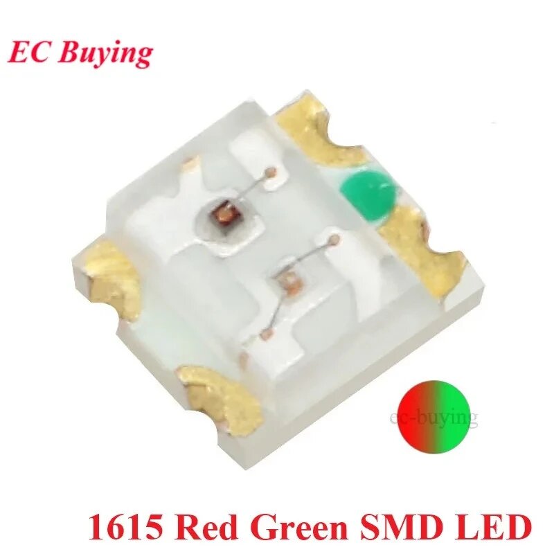 Светодиоды SMD 1615 красно-зеленые, 50 шт.
