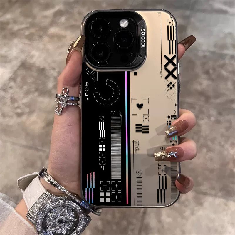 Чехол на Aйфон 12/12 Про / IPHONE 12/12 черный противоударный чехол с футуристичным цифровым дизайном и надписью XX, усиленная защита камеры и граней
