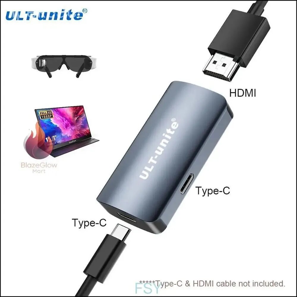 Премиумпереходник HDMI TypeC 4K60Hz для USBC, совместимый с RayNeo, XREAL Air, Rokid Air, Studio Display и Switch 2 Base, выпускается качественно.