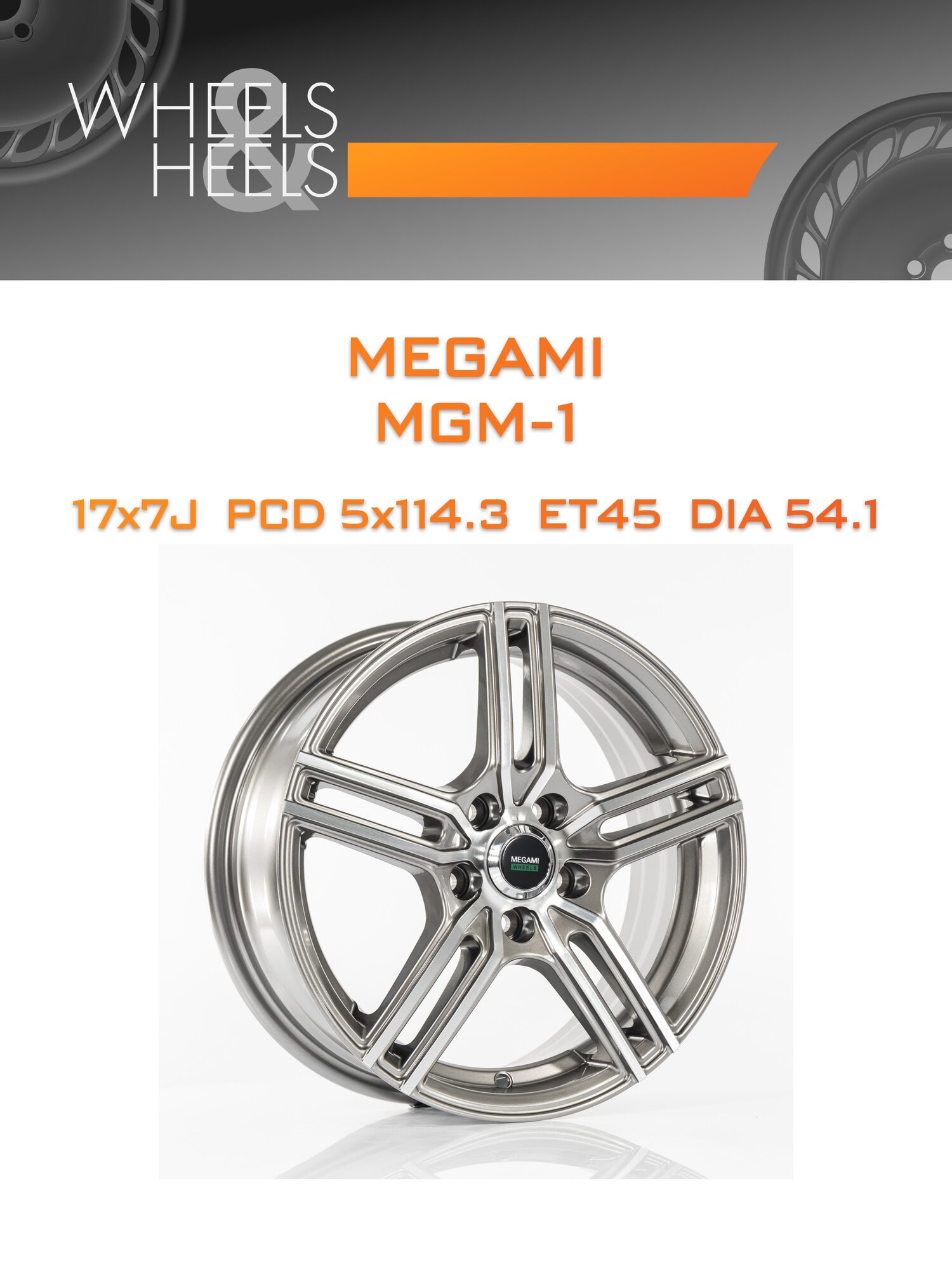 Диск автомобильный литой Megami MGM-1 17x7 5x114.3 et45 dia54.1 gmf