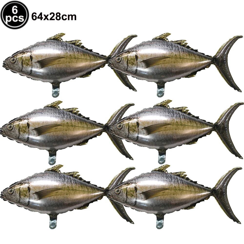 Воздушные шары в виде рыбы YSOIHF Серый, 6pcs fishB