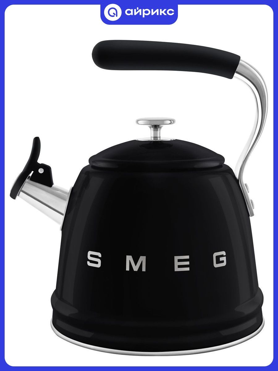 Чайник для плиты Smeg WKF01BL, 2.3 л, эмаль, со свистком