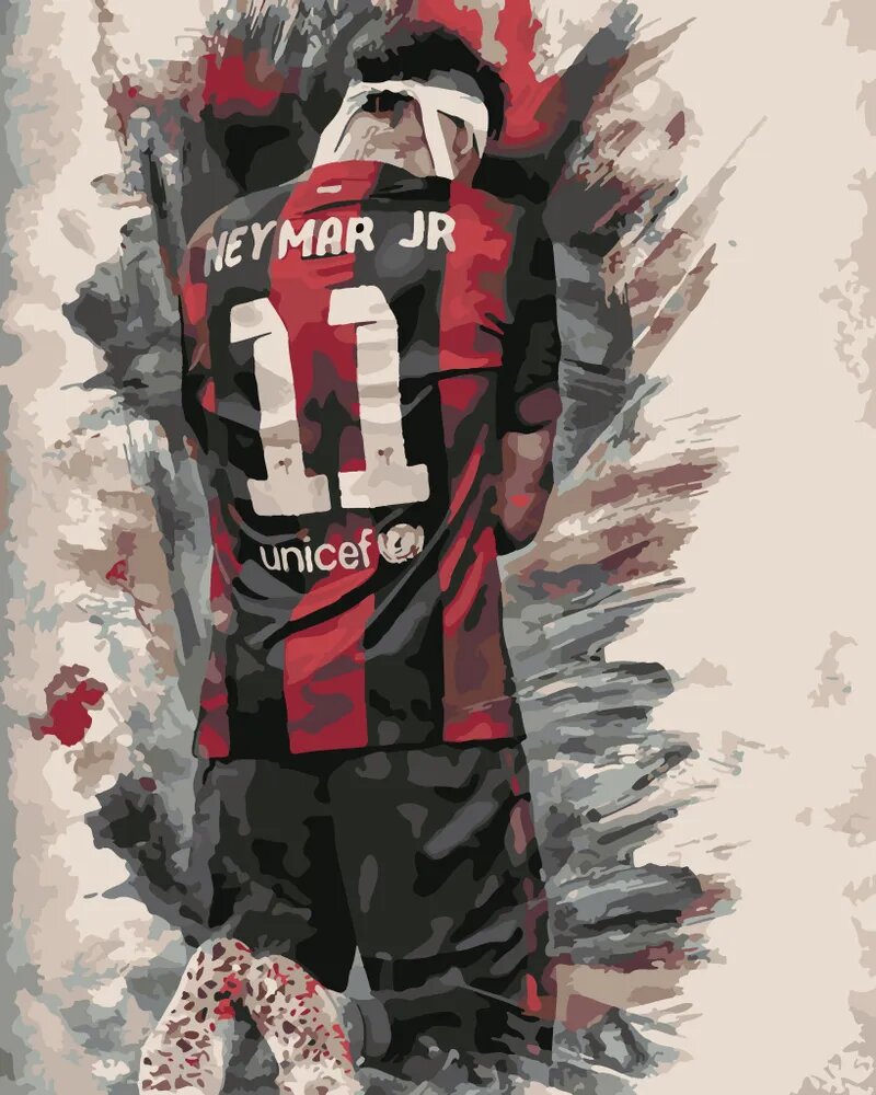 Картина по номерам "Neymar JR" на холсте на подрамнике 40х50 раскраска по номерам набор для творчества футболист / чемпиона