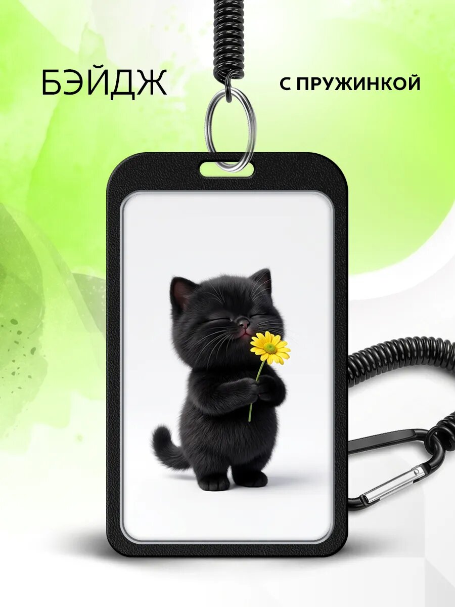 Бейдж на пропуск металлический с пружинкой и картинками