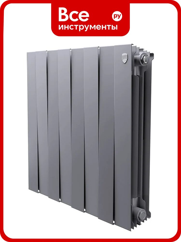Радиатор биметаллический Royal Thermo PianoForte 500 Серебристый - 8 секц. НС-1682377