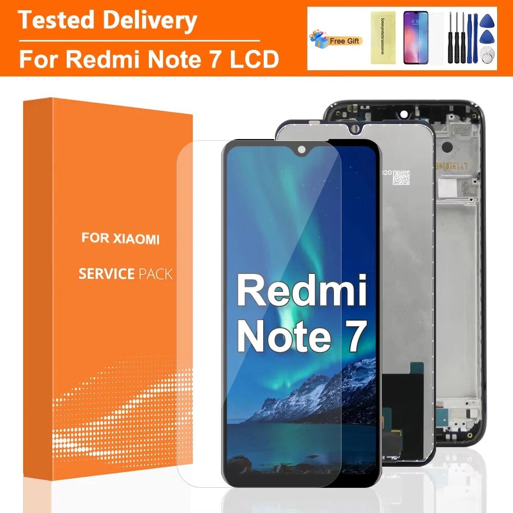 Дисплей для Xiaomi Redmi Note 7 Blue With Frame