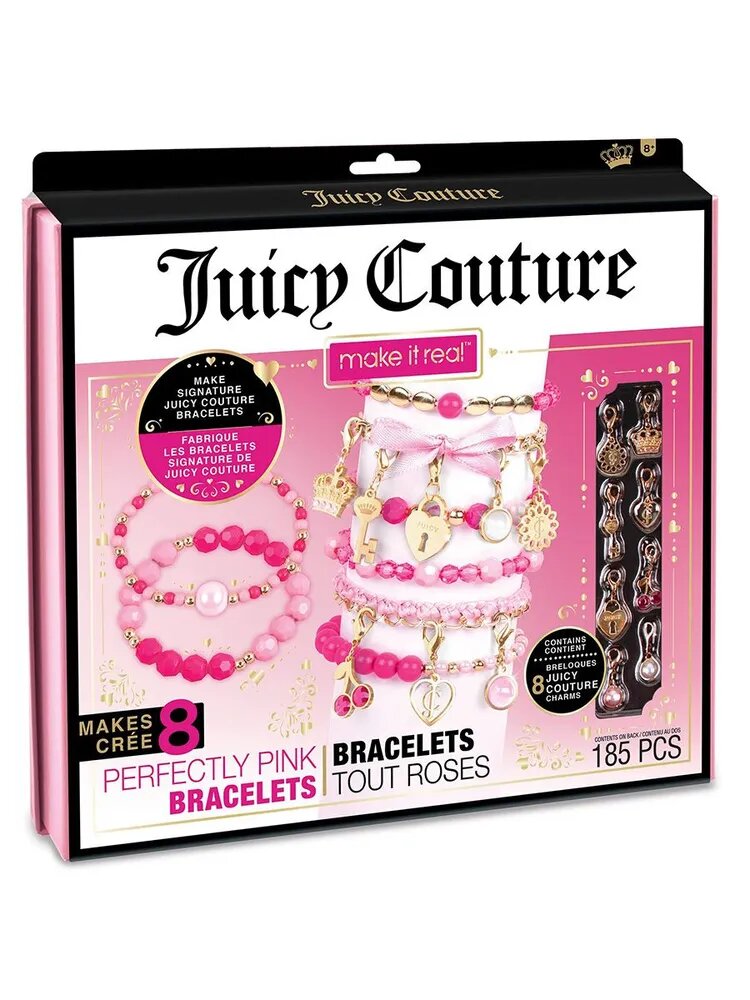 Make it Real Juicy Couture Perfectly Pink Bracelets Making Kit, Набор для изготовления ювелирных изделий из браслетов своими руками для девочек, Подходит для детей старше 8 лет