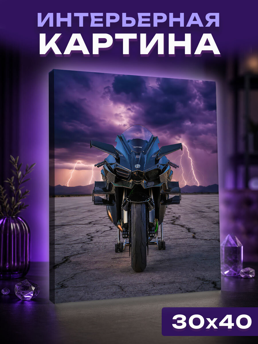 Интерьерная картина Грозовая мощь Ninja H2R