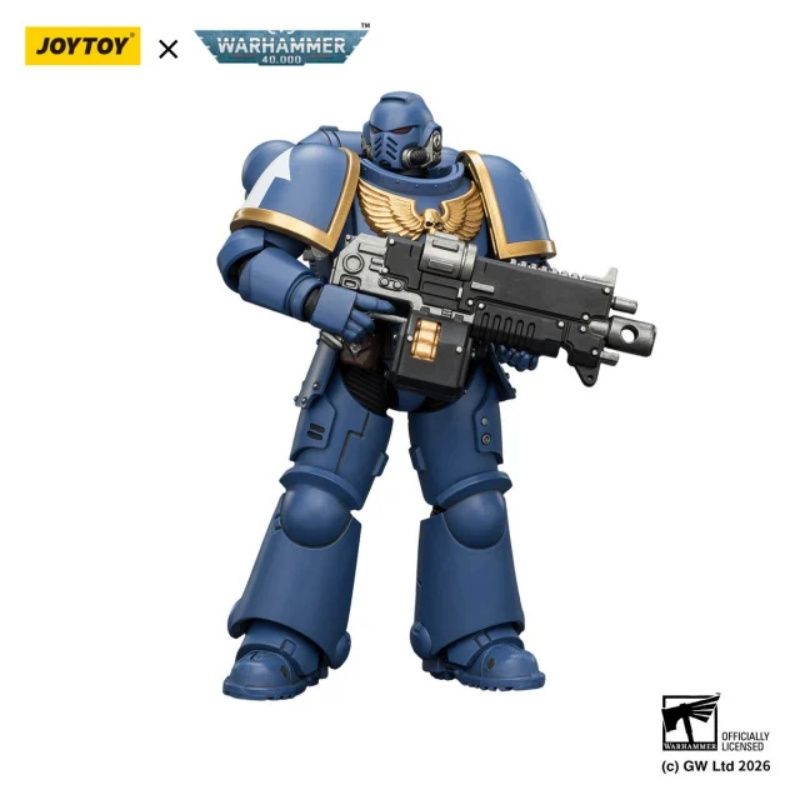 JOYTOY JT02809 Подвижная коллекционная фигурка Torvald фракции Ultramarines вселенной Warhammer 40000 масштаб 1:18 с силовым мечом, штормовым щитом и болтовым пистолетом