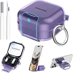 Прозрачный чехол для Samsung Galaxy Buds 4 Pro/4 Фиолетовый, for Buds 4 Pro Case, A-01