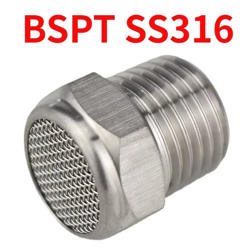 Глушитель пневматический BSPT SS316, 1"