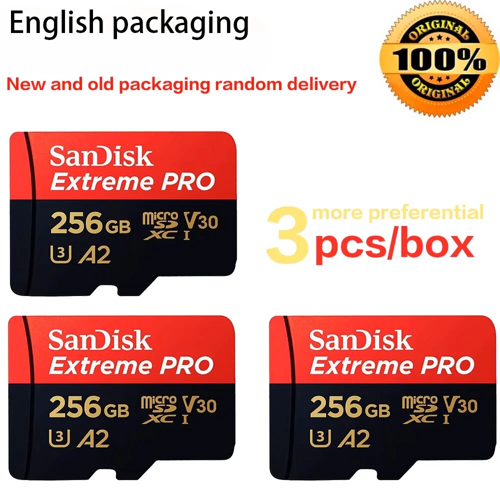 SanDisk Extreme Pro 256GB Micro SD 3 шт.