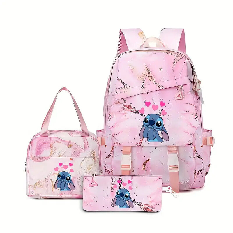 Школьный набор 3 в 1: рюкзак 43×29×15 см (500 г) + ланч-бокс 18×23×12 см + пенал, оксфорд, водоотталкивающий, аниме-принт