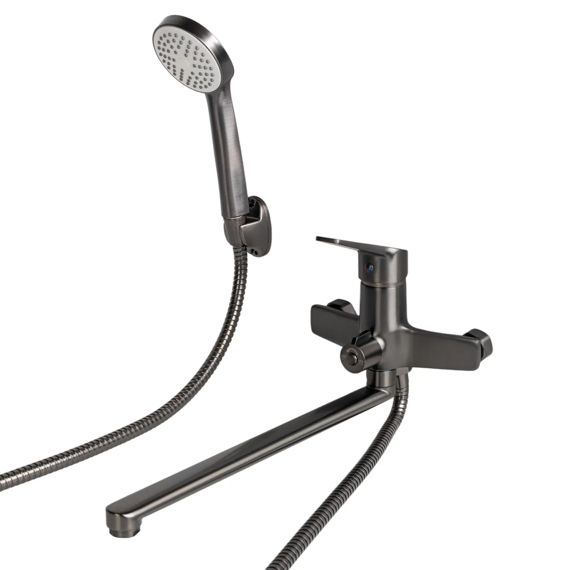 Смеситель для ванны Esko Marburg однорычажный с лейкой и шлангом цвет графит