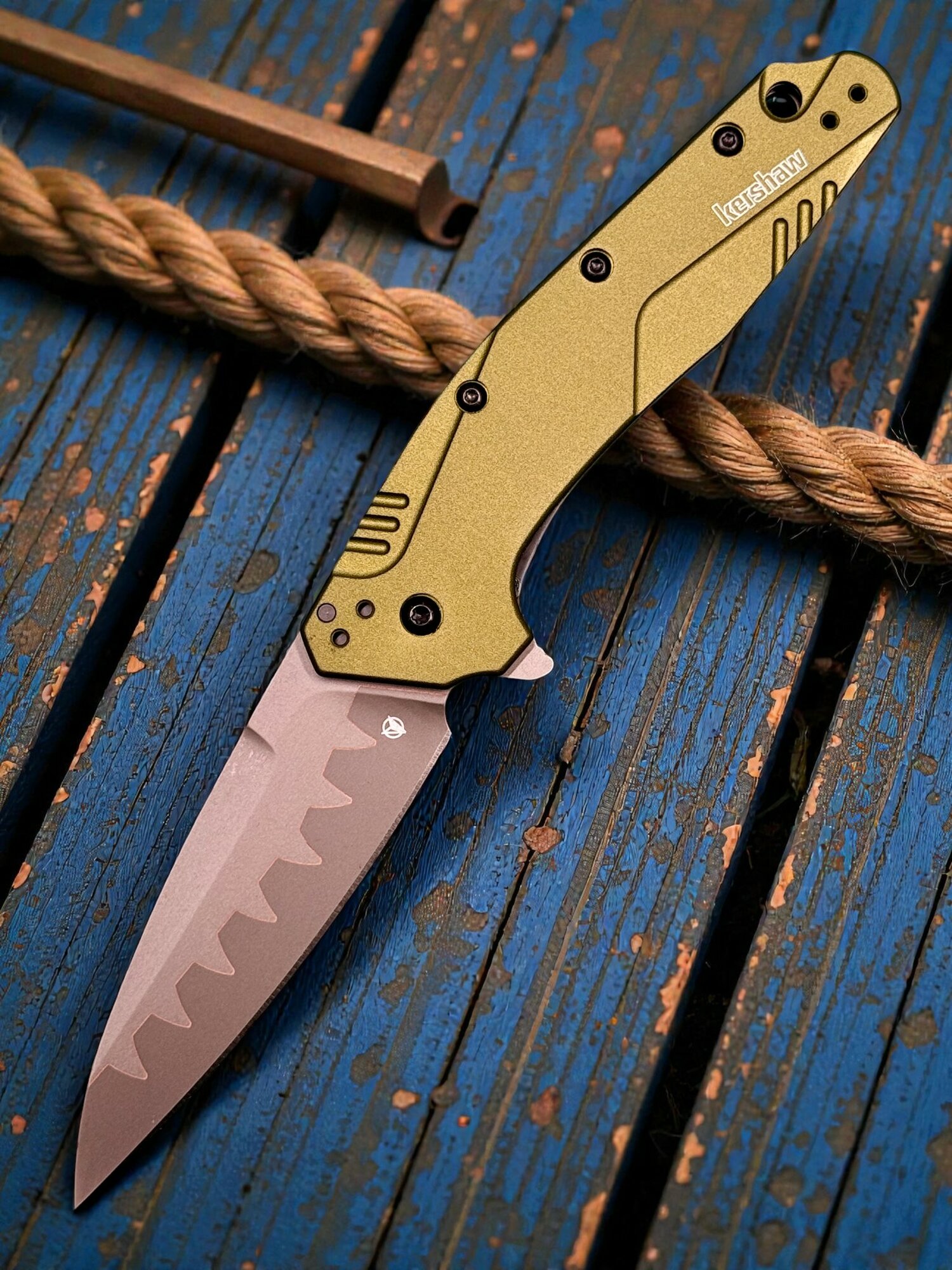 Нож складной Kershaw KS1812OLCB Dividend, CPM-D2 - N690 Composite Blade, OD Green Handle