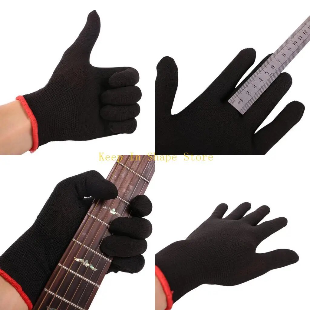 Противоскользящие перчатки для бас-гитары 2 шт. for medium size