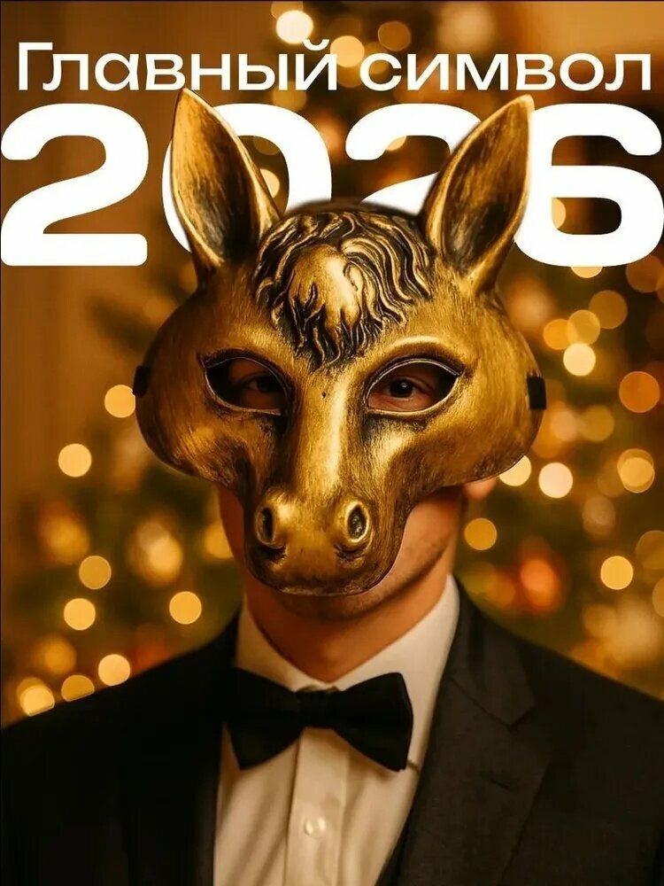 Маска лошади карнавальная символ 2026 года