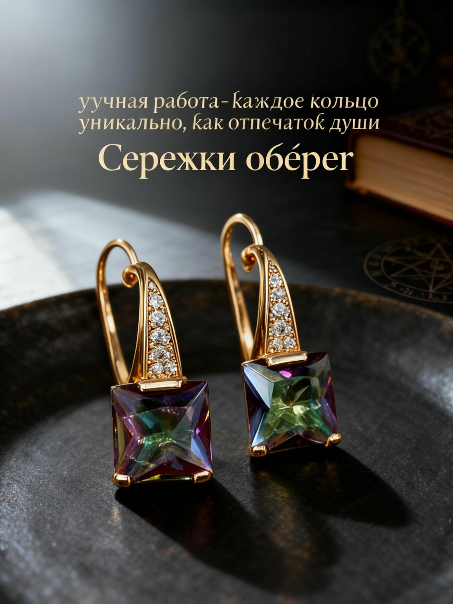 Серьги амулет руны для защиты и удачи, серый 2N