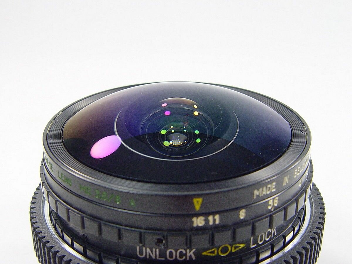 Фишай объектив Пеленг 3.5 8 PL mount Arriflex RED ONE. Металлическое зубчатое кольцо фокусировки. EWP MC 3.5 8mm. Лот 2.